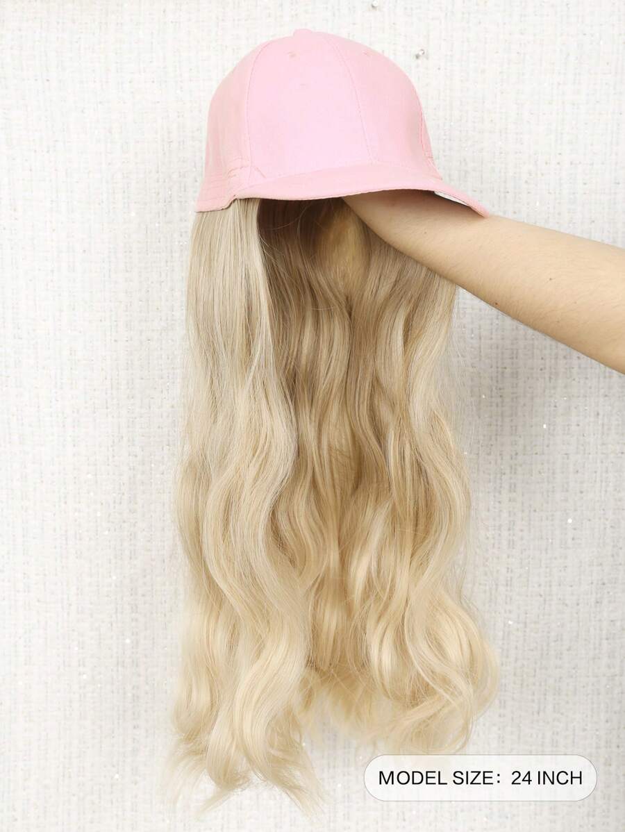 Hat Wigs Gold Long Body Wave Hair Wigs With Baseball Cap Attached All ...