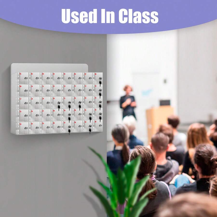 40 Slots Cell Phone Locker Box, Clear Phone Storage, Acrylic Cell Phone ...