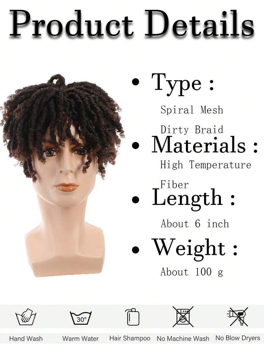 Pièces de cheveux frisés en fibre chimique Dreadlocks, modèle de maille ...