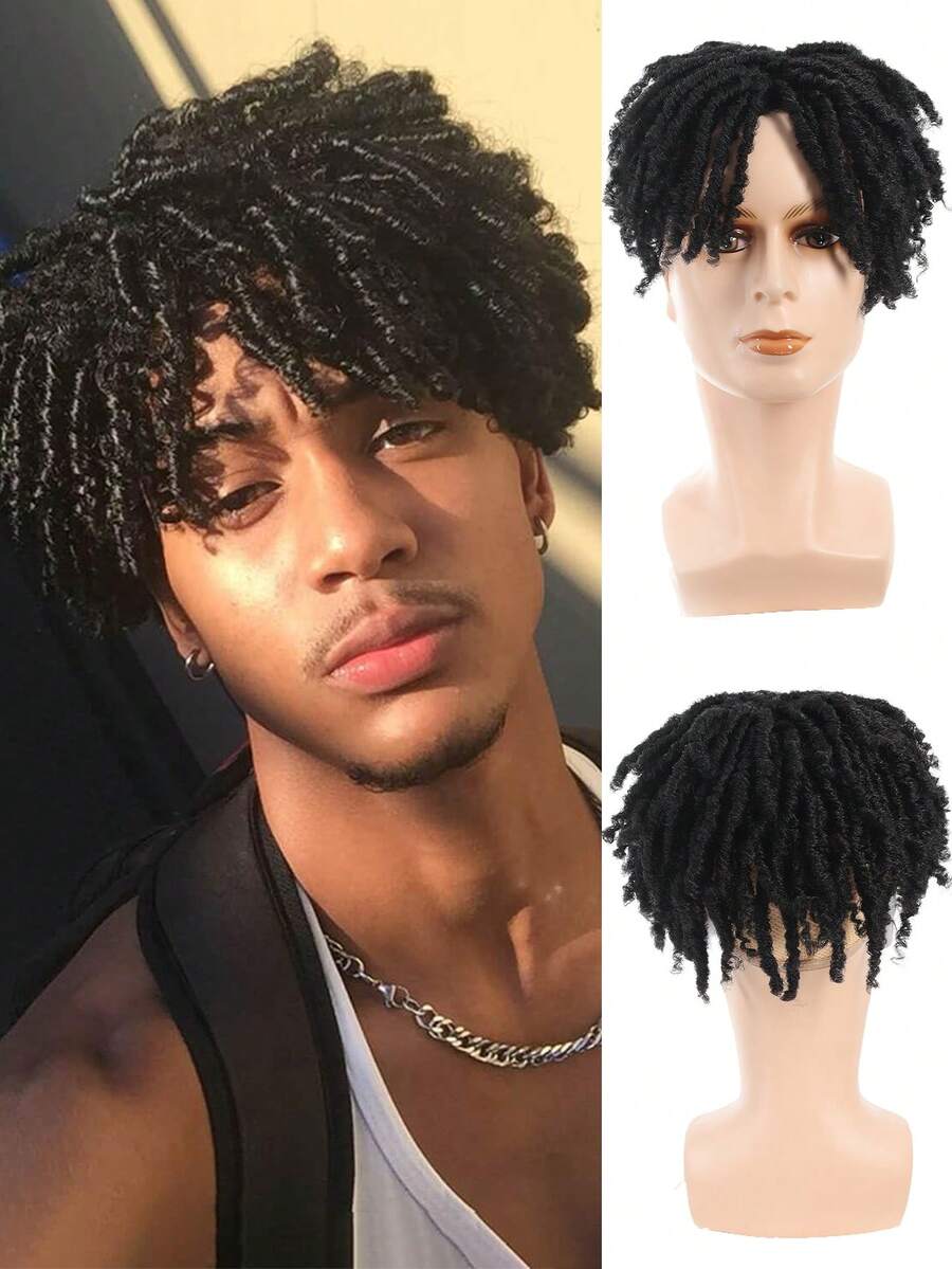 African Spiral Mesh Model Dreadlocks Hair Patch Headpieces Three Card ...