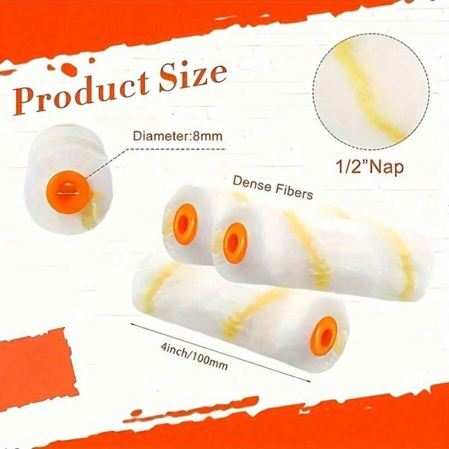 10-Pcs Precision Wall Painting Roller Kit - 4'' Mini Rollers, 10 Covers ...
