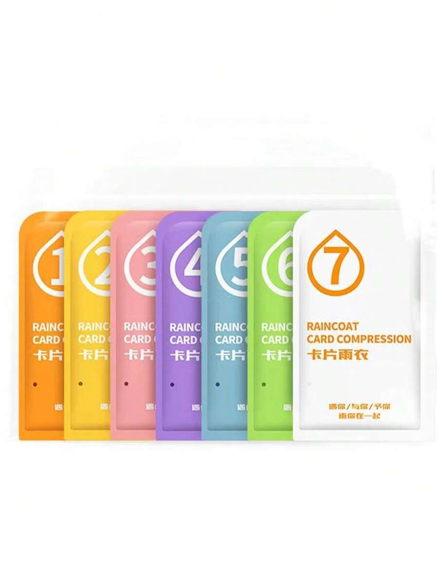 2pcs Disposable Morandi 7-Colors Raincoat, Compressed Portable Zipper ...