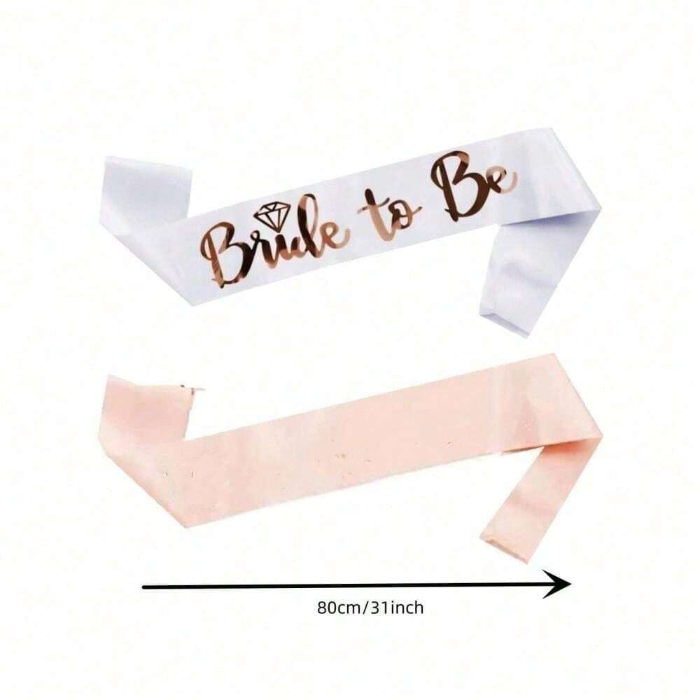 7pcs Wedding Party Decorative Sash, Modern Letter & Diamond Pattern ...