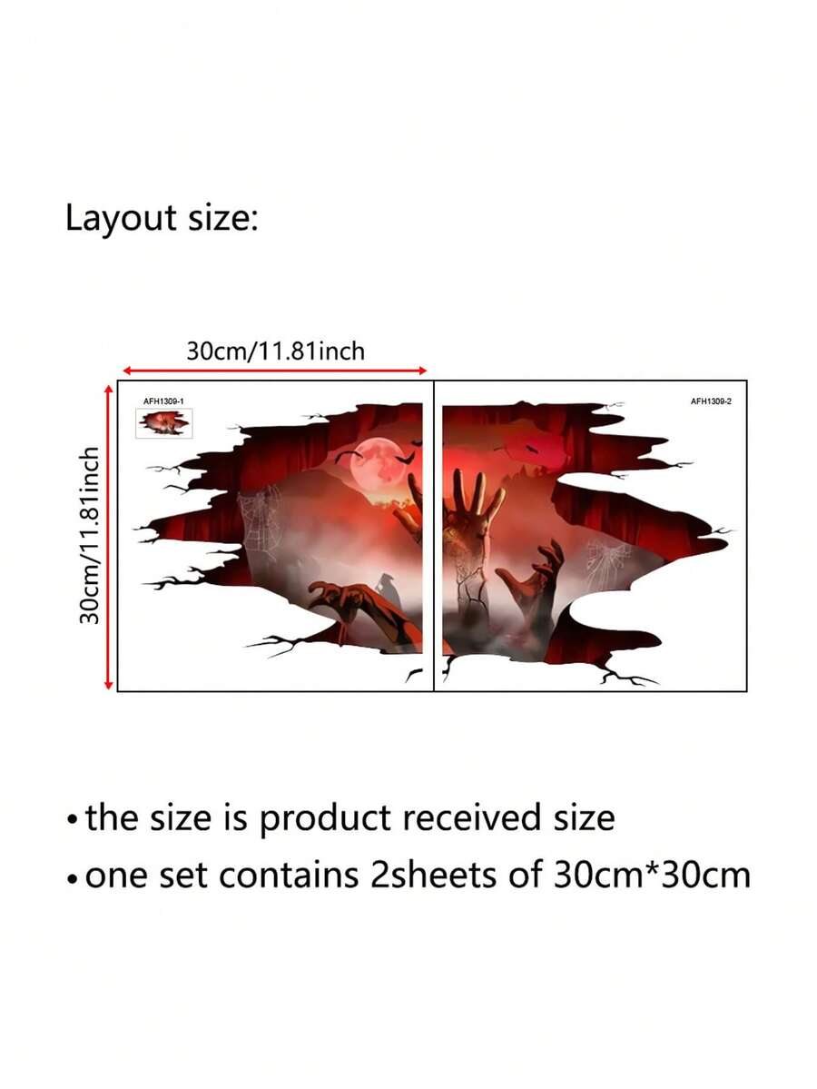 3D Spooky Ghost Hand Halloween Wall Decals, Removable Horror Themed ...