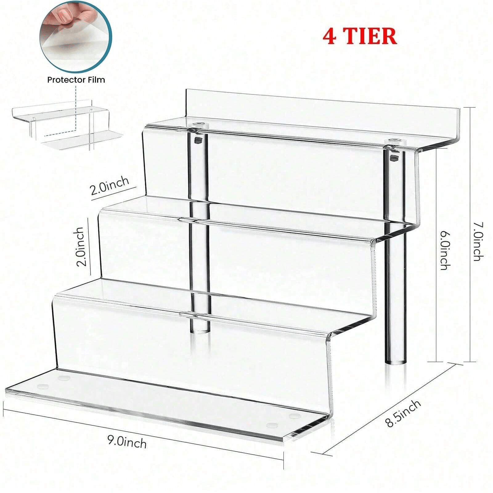 Acrylic Anime Figures & Blind Box Toys Display Risers,Clear Shelf 3 ...