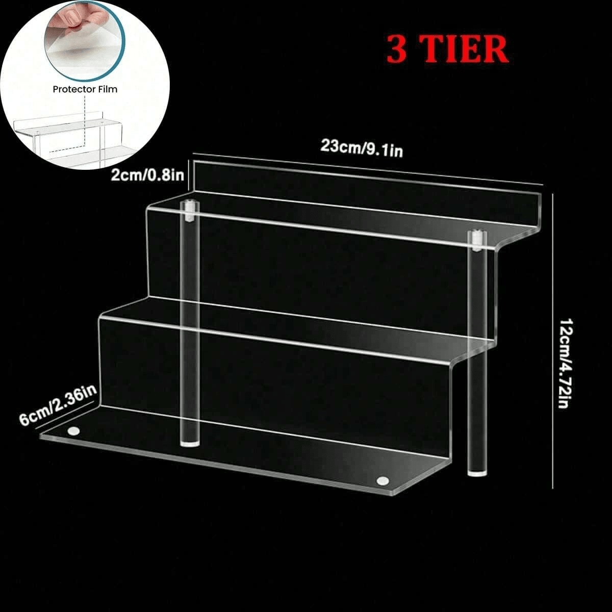 Acrylic Anime Figures & Blind Box Toys Display Risers,Clear Shelf 3 ...