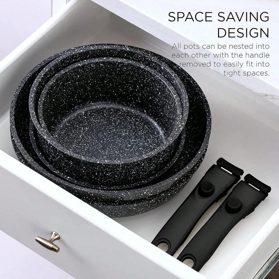 13 Piece Pots And Pans Set - Safe Nonstick Kitchen Cookware With ...