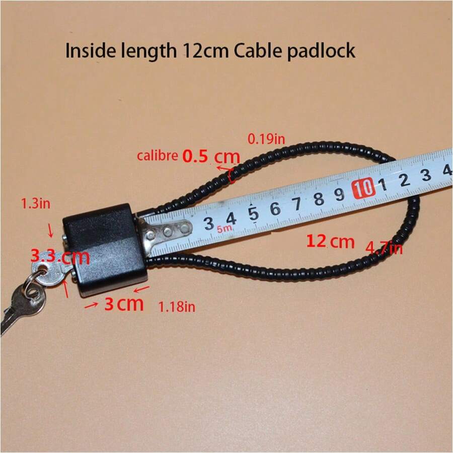 1pc Heavy Duty Steel Cable Lock With 3 Keys - Anti-Theft Security For ...