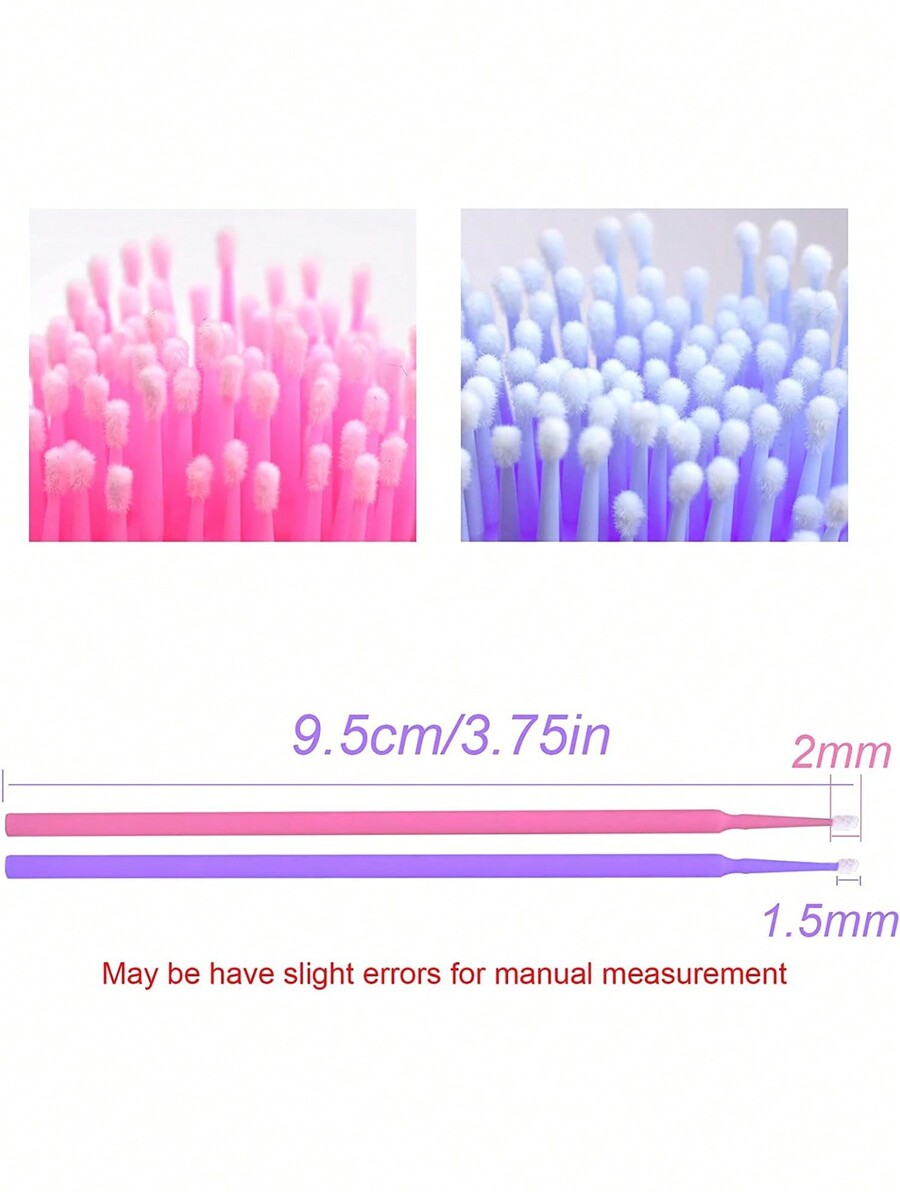 100 Disposable Mini Applicators For Eyelash Extension, Micro Cleaning ...