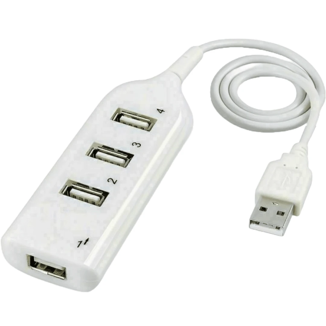 White USB 2.0 Hi-Speed 4-Port Splitter Hub For PC Notebook High Speed ...