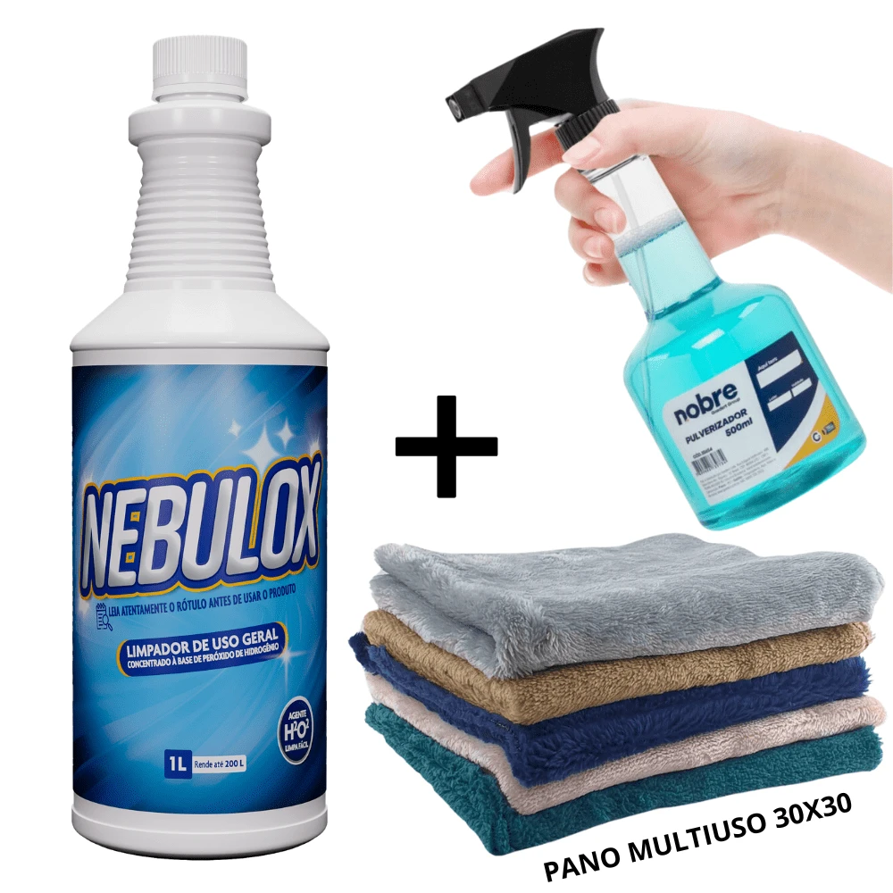 Kit 1 Nebulox Limpador de Uso Geral Concentrado Limpa Vidros Espelhos ...