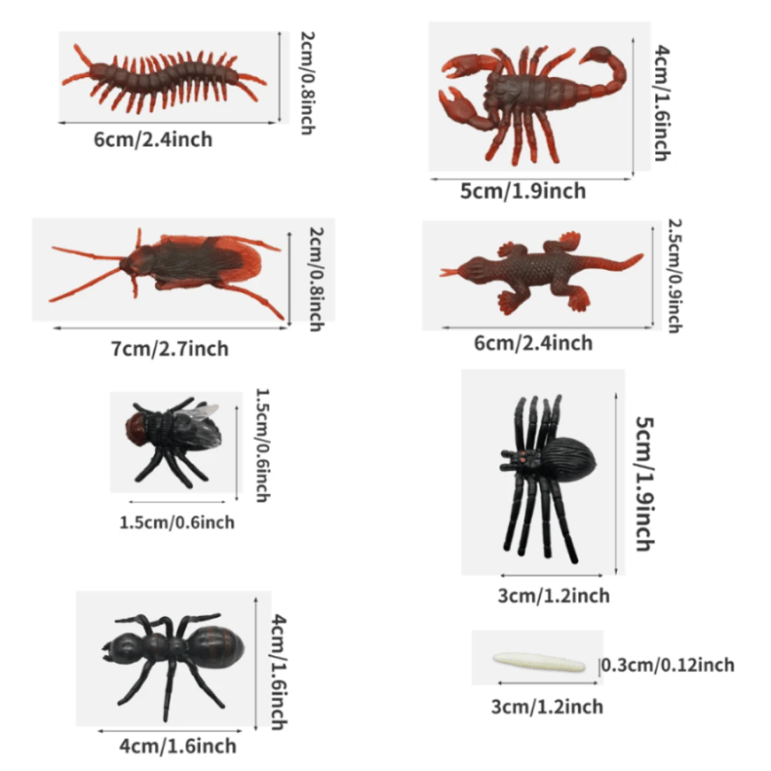 30pcs, Realistic Bugs Plastic Fake Bug Trick Toys Insects Prank Toy ...