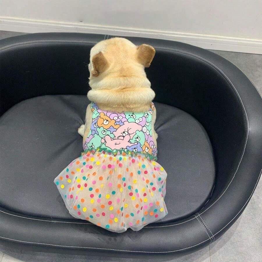 Summer Fadou Dress Pet Dog Pug Pug One-Piece Tank Top Dress Teddy Corky ...