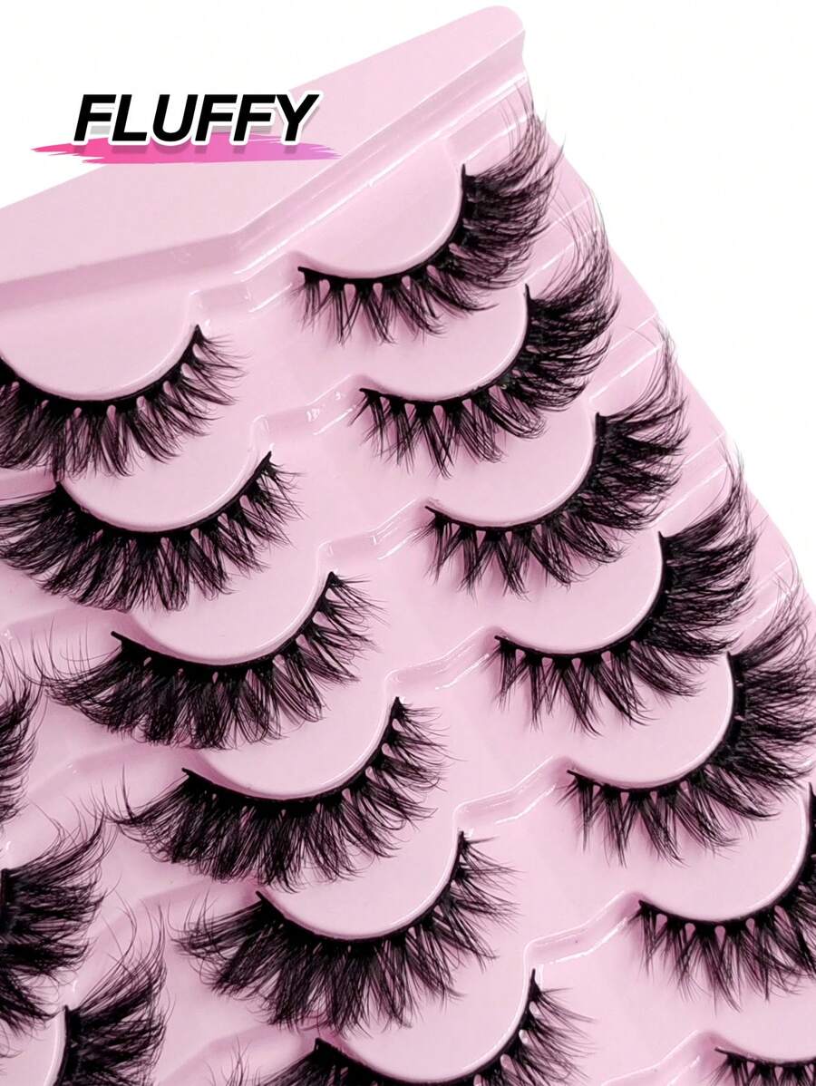 Rikuaild 14 Pairs Cat Eye Lashes Fake Eyelashes Natural Long Fluffy ...