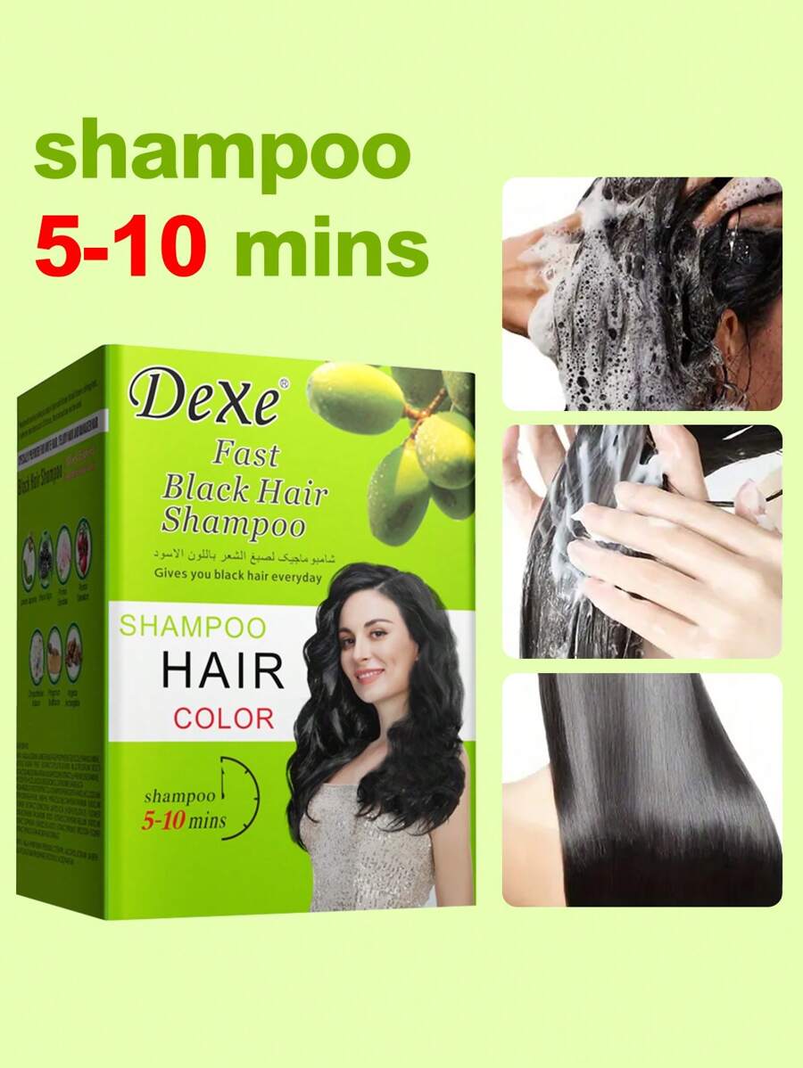 DEXE Plant Extract One-Wash Black Shampoo Covers The Original Hair ...