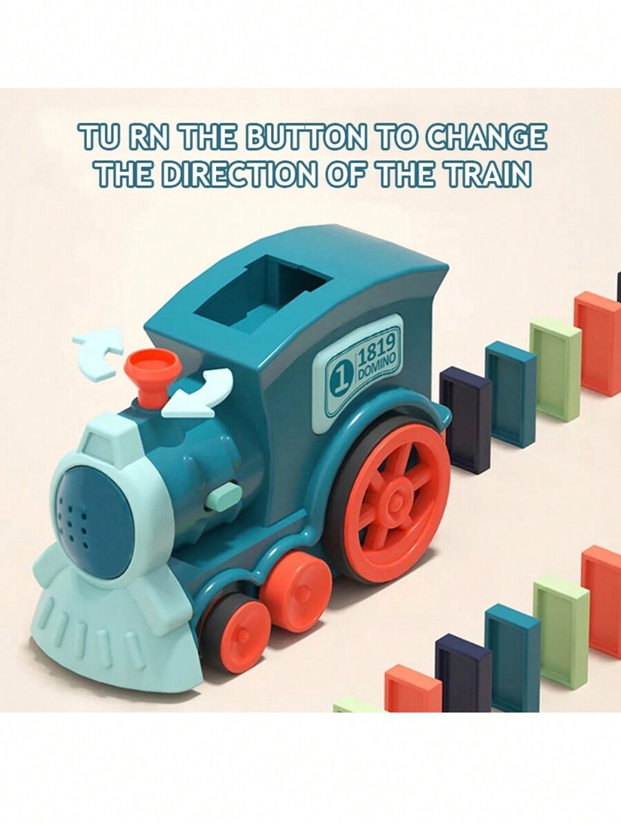 Juego de tren eléctrico con pista de dominó, juego de tren de dominó automático 2024 nuevo ...