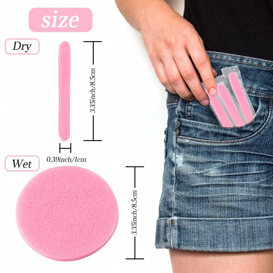 100 PVA Individual Portable Packaging Face Sponge Compression- Compact ...