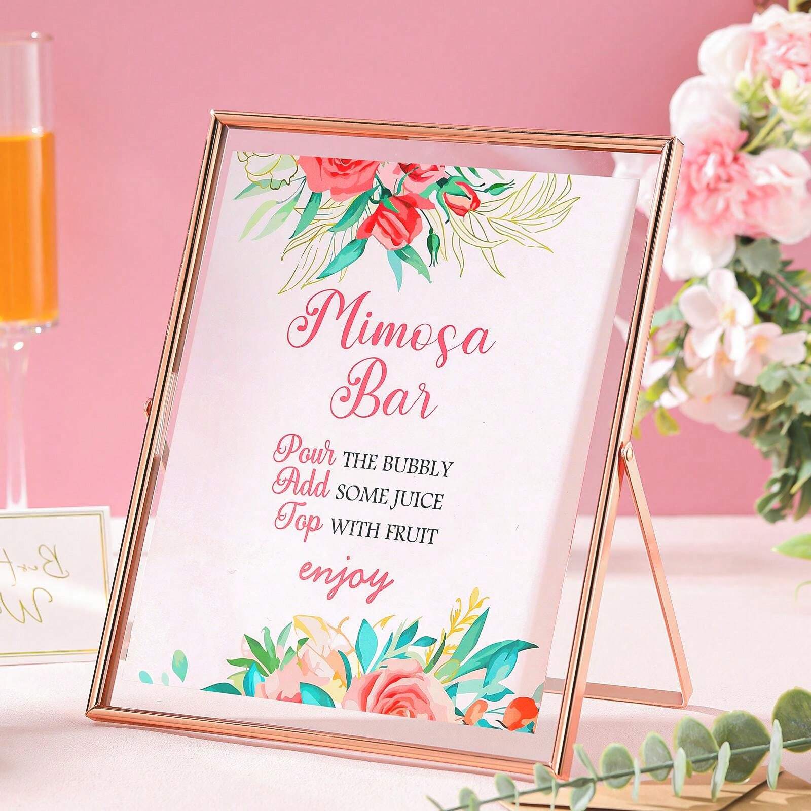 Mimosa Bar Kit Includes Mimosa Bar Sign Floating Frame Bridal Shower ...