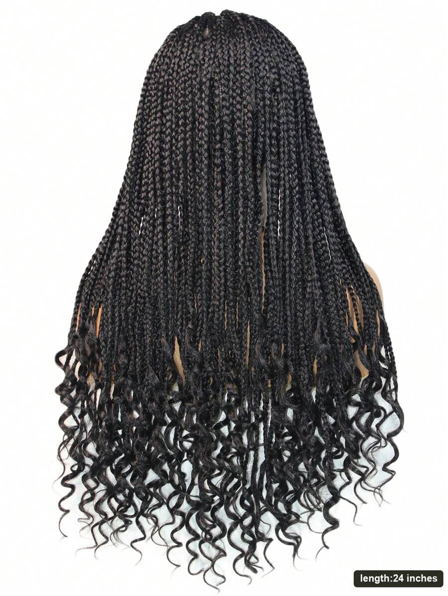 Goddess Box Braids With Curls Ends Knotless Square Part Full Lace ...