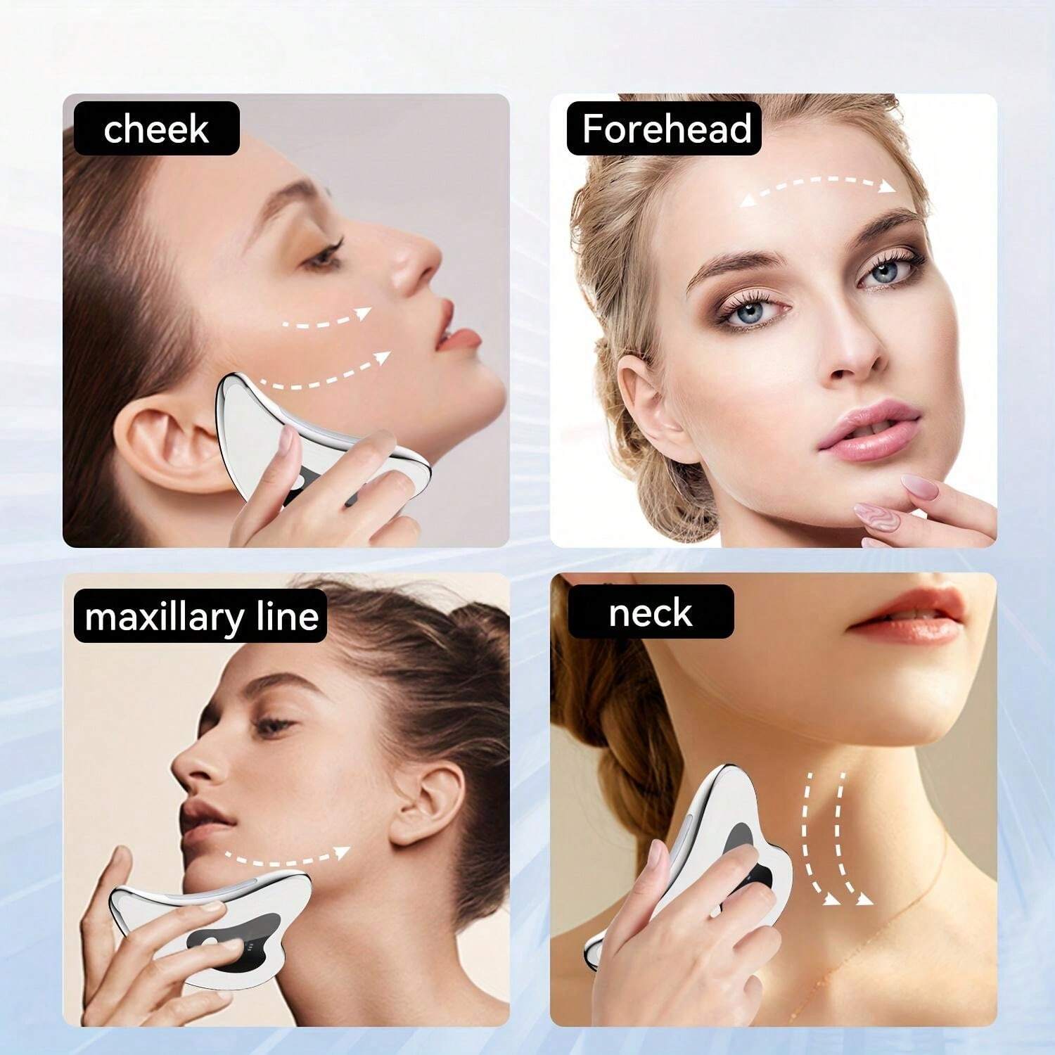 Facial Massager, Gua Sha Tool, Stainless Steel Gua Sha Board For Face ...