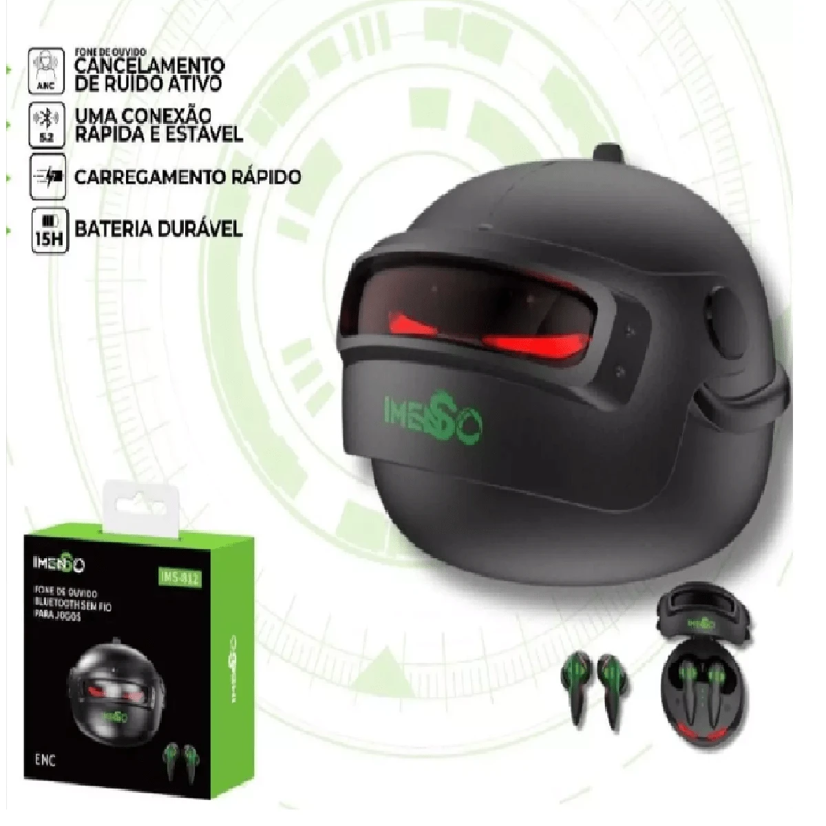 Fone de ouvido gamer bluetooth led IMENSO IMS-812 | SHEIN Brasil