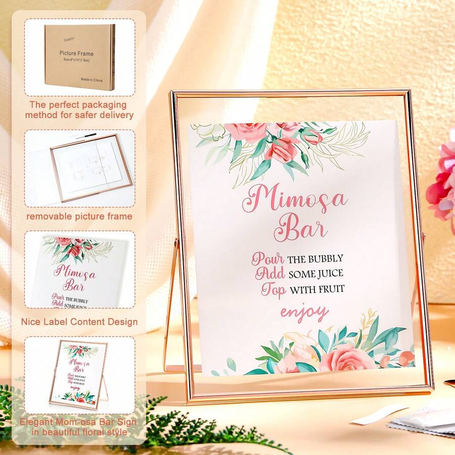 Mimosa Bar Kit Includes Mimosa Bar Sign Floating Frame Bridal Shower ...