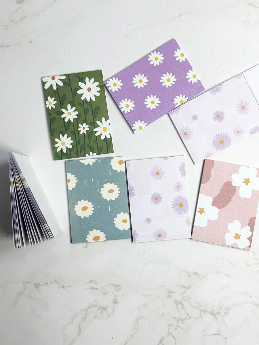 Random Mini Cute Flower Notebook, Compact And Portable Ins Style Sticky ...