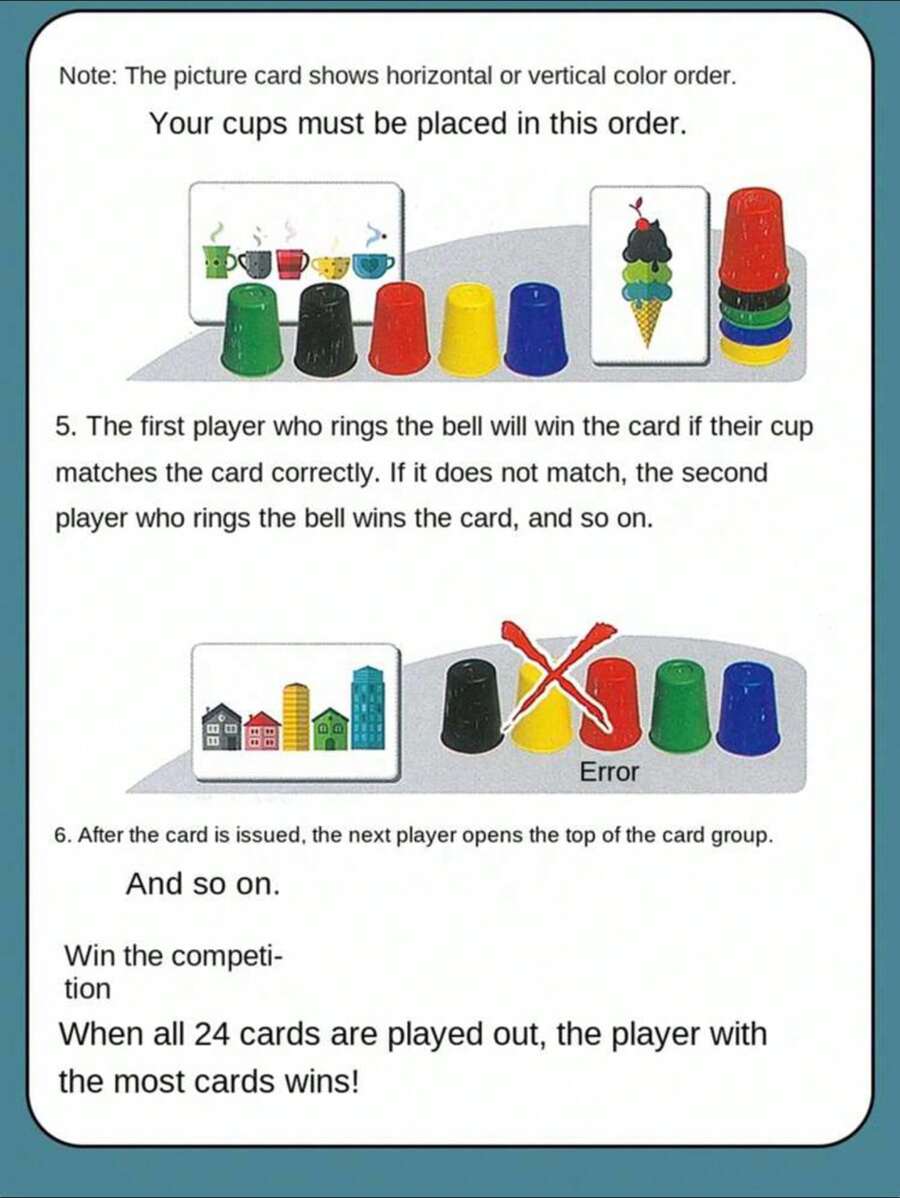 1Set Cognitive Training On Color Sorting In Battle Stacking Cup Board ...