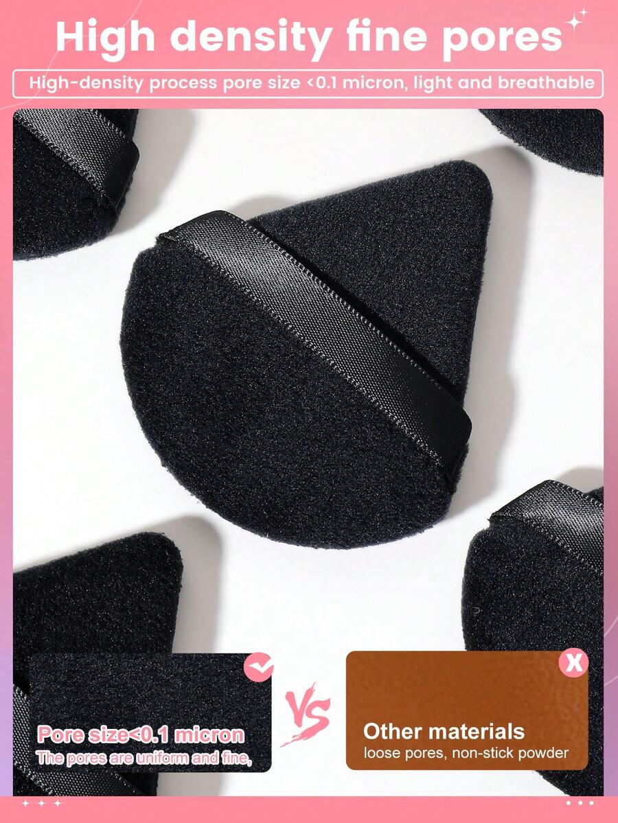 [Black]6/12/18/24/30/36PCS Makeup Puff Set Soft Triangle Powder Mineral ...