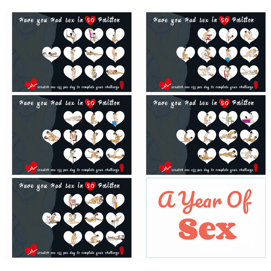 5 Peças De Jogo De Sexo Adulto 50 Posições Sexuais Raspadinhas Cartas