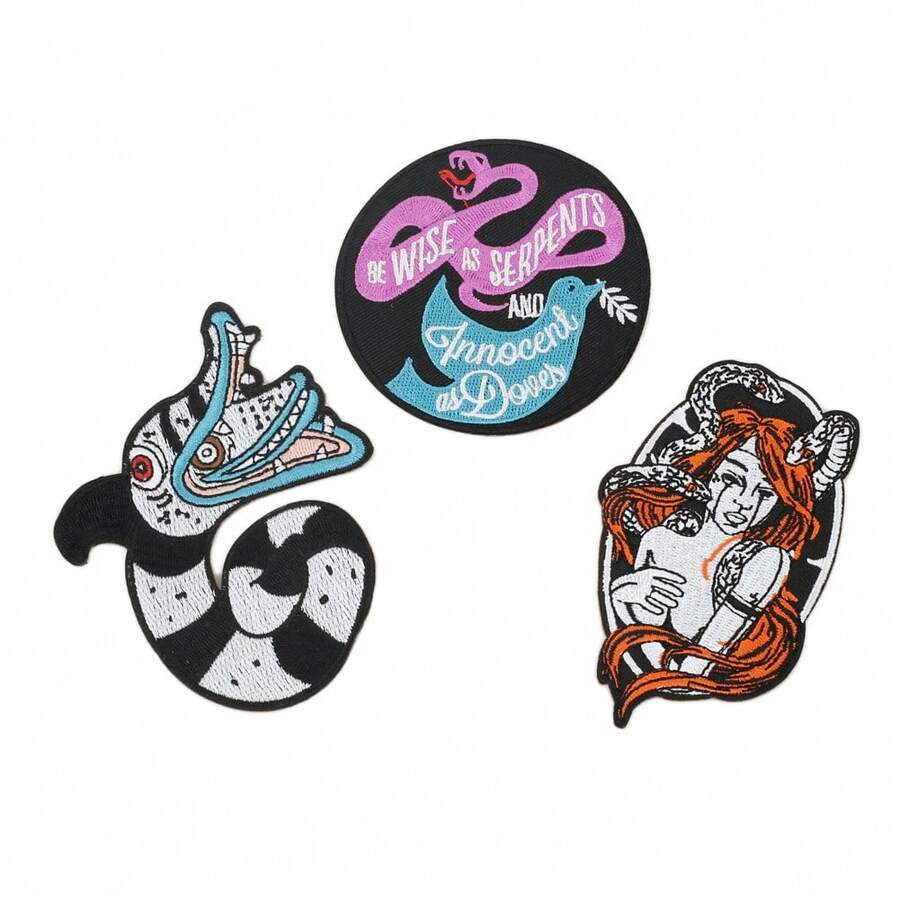 Python Embroidered Patches Iron On Clothes Accessories Garments Sew ...