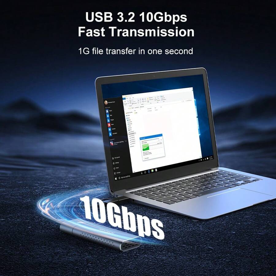 RSHTECH RSHTECH USB 3.2 GEN 2 10Gbps High Speed SSD Enclosure With Type ...