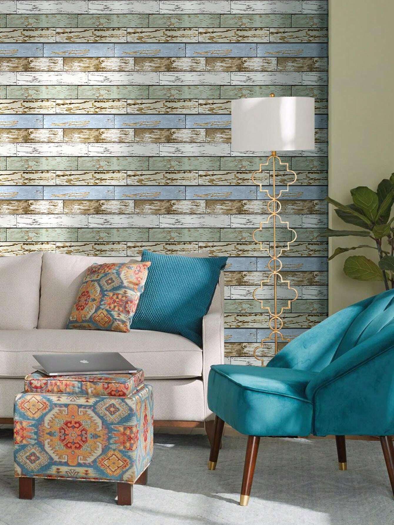 3D Decorative Wood Shiplap Tile Stickers, 3D Peel And Stick Wall Tiles ...