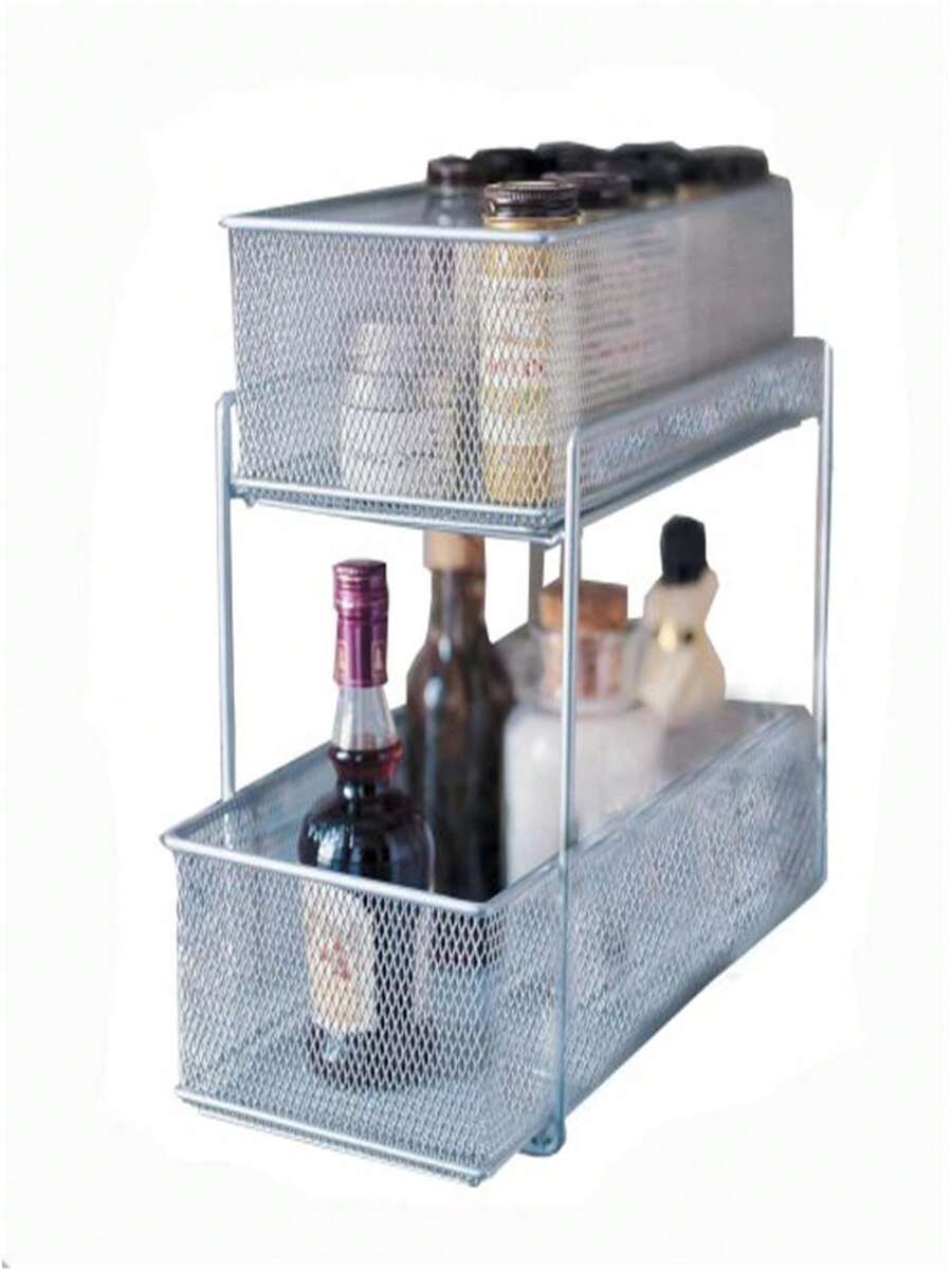 Unbeatablesale YBMHome 2304 Two Tier Mesh Sliding Cabinet Basket Pantry ...