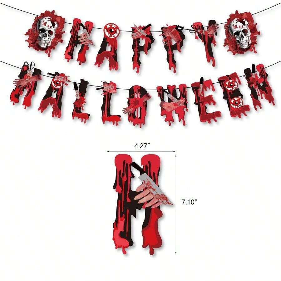 1 Pack Halloween Party Pull Flag Cake Insert Card Decoration Supplies ...