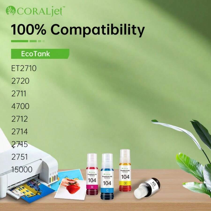 CORALjet Coraljet 104 XL Ink Bottle Compatible With Epson EcoTank 104 ...