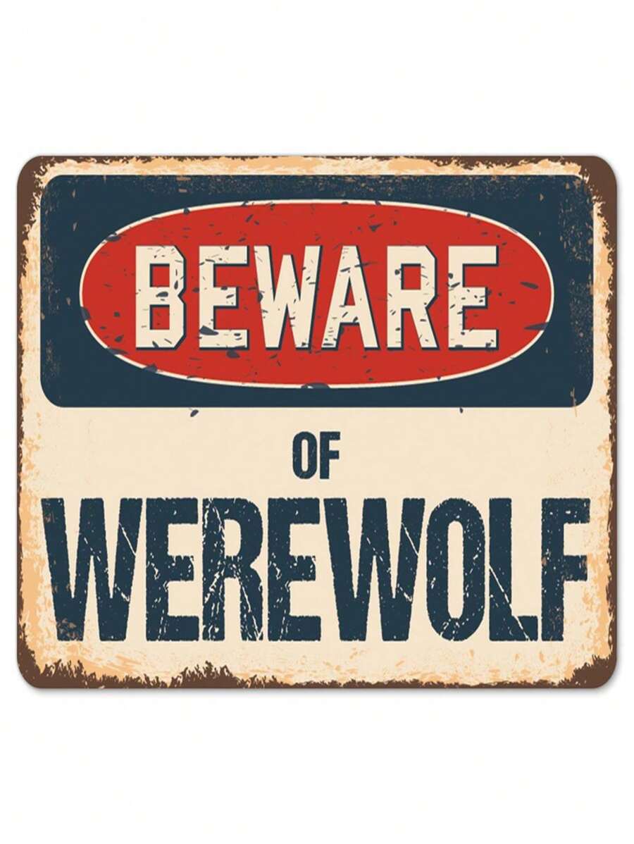 SignMission Z-A-710-BW-Werewolf Beware Of Werewolf Rustic Sign | SHEIN USA