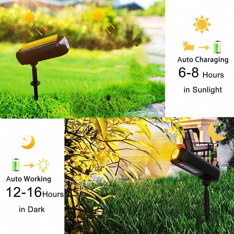1PC Outdoor Solar Spotlights IP65 Waterproof Adjustable Solar Landscape ...