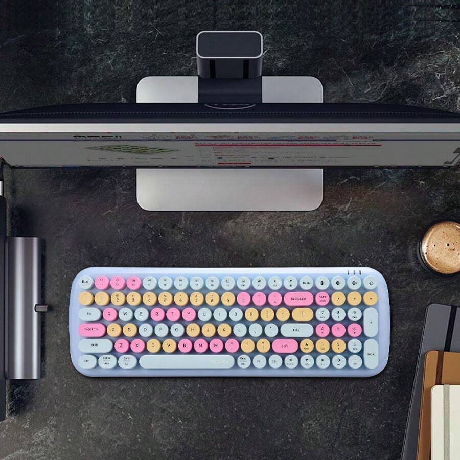 MOFII MOFII Candy BT Wireless Keyboard, Round Punk Style Keyboard For ...