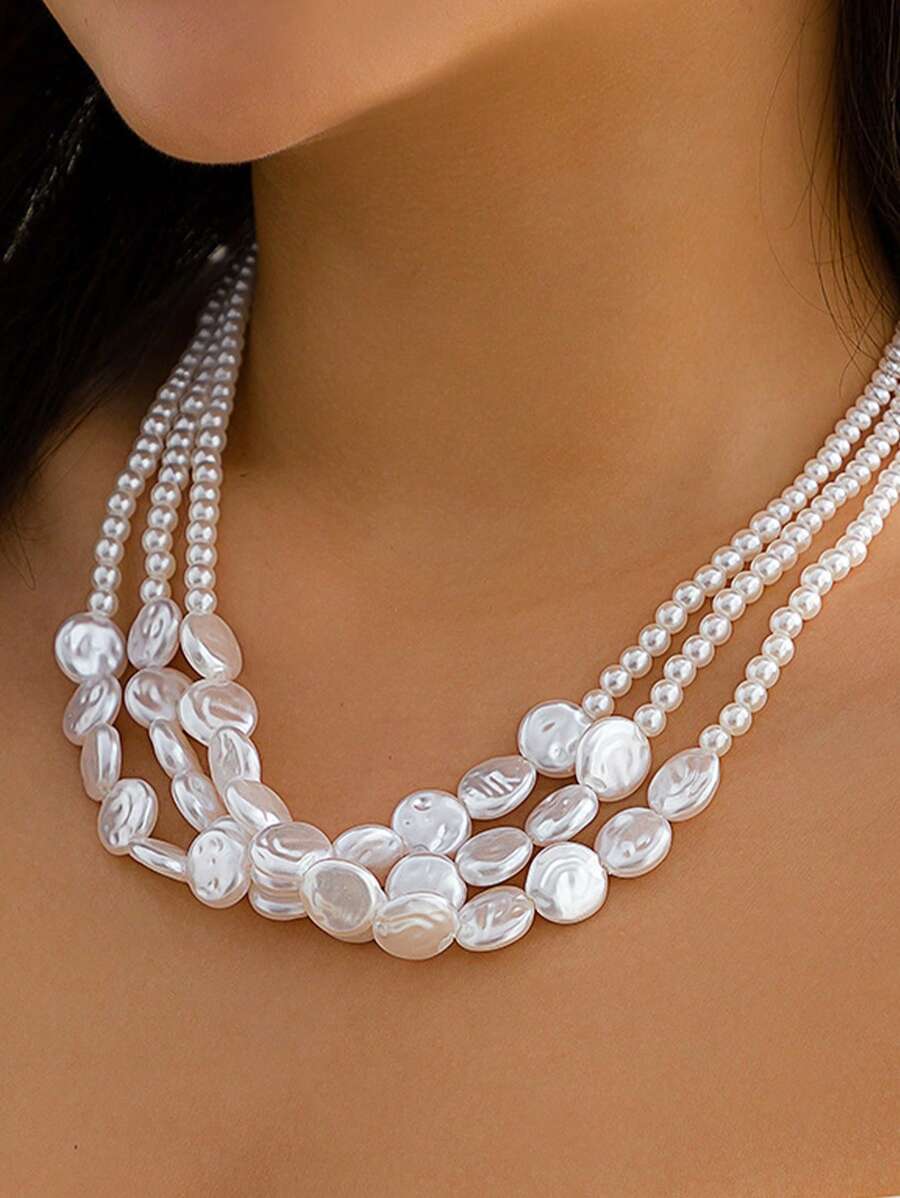 Collier pendentif à franges de perle, design de luxe léger, style ...