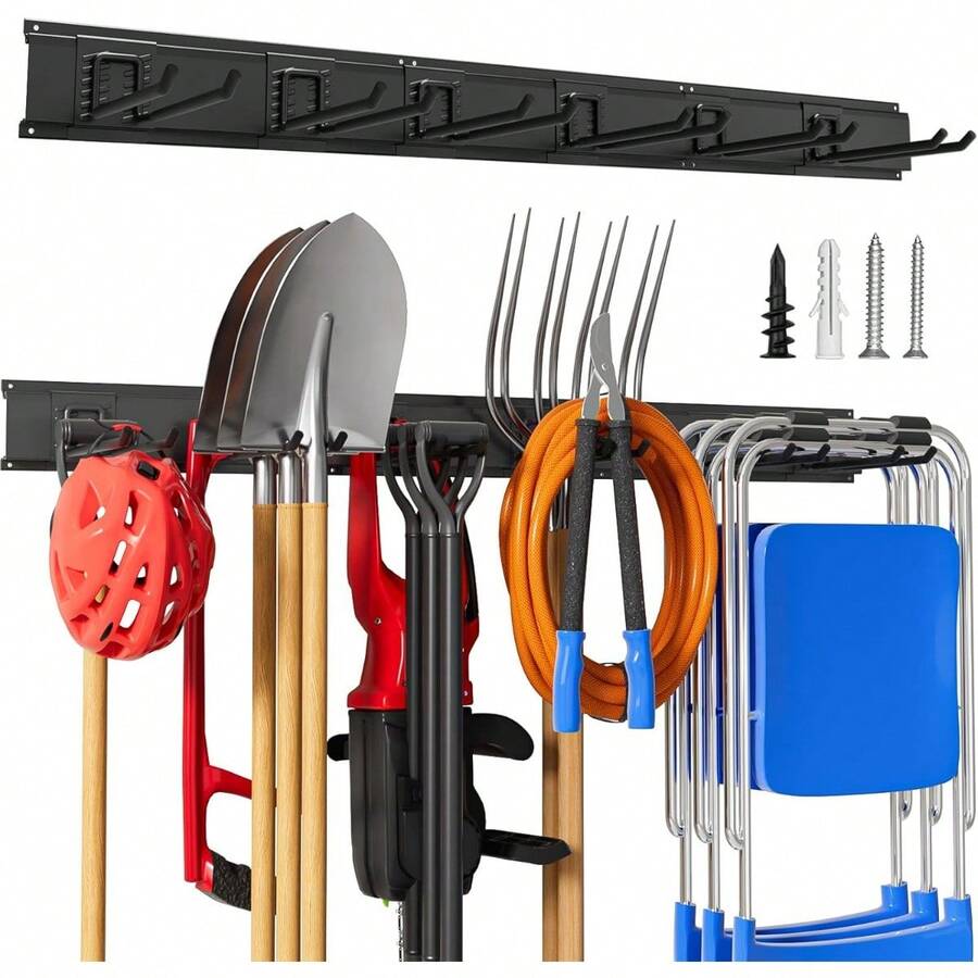 Garage Garden Tool Organizer Wall Mount, Heavy Duty Garage Tool Storage ...