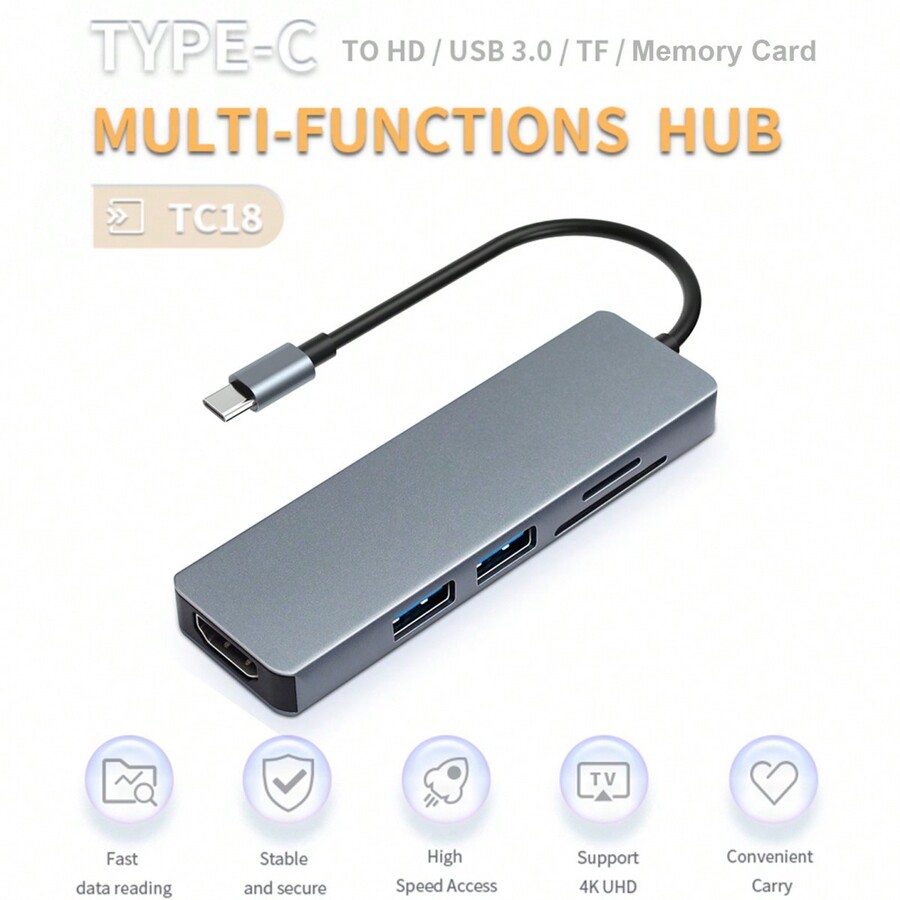 5-In-1 Type-C Dock Hub Notebook Pd Fast Charging Tf Sd Card Reader Usb3 ...