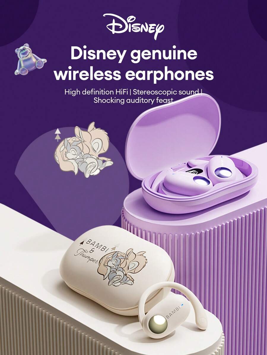 Disney Marie Cat QS-O03 Bluetooth Earphone, Passive Noise Cancelling, In-Ear Design, 5.4 HIFI ...