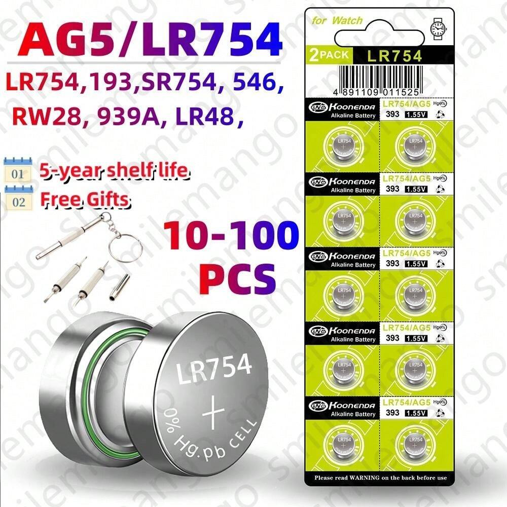 10-100 PEÇAS Bateria Original de Alta Qualidade AG5 LR754 1,55V, D309 ...