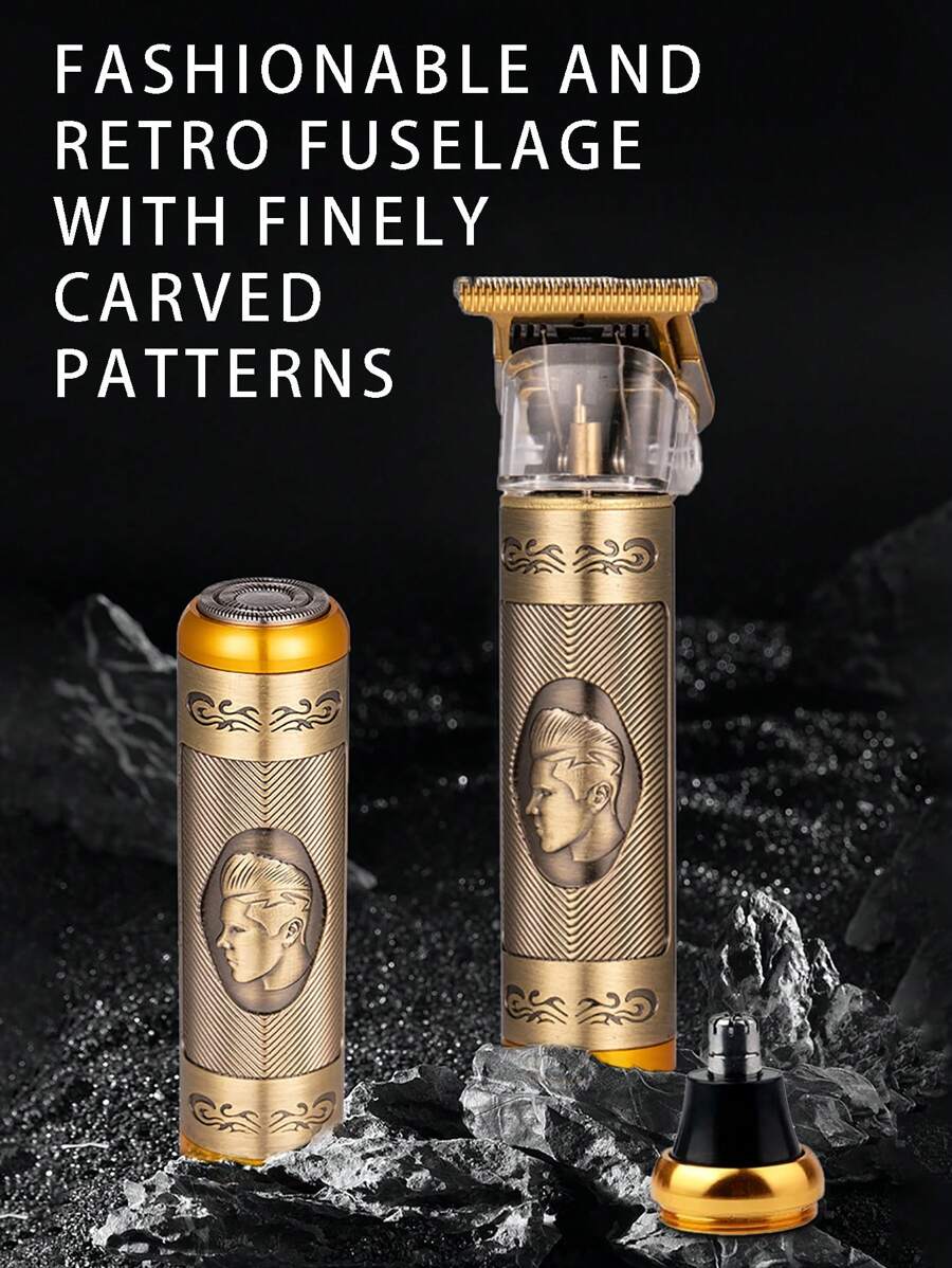 Three-In-One Barber Scissors Razor Nose Hair Multifunctional Oil Head ...