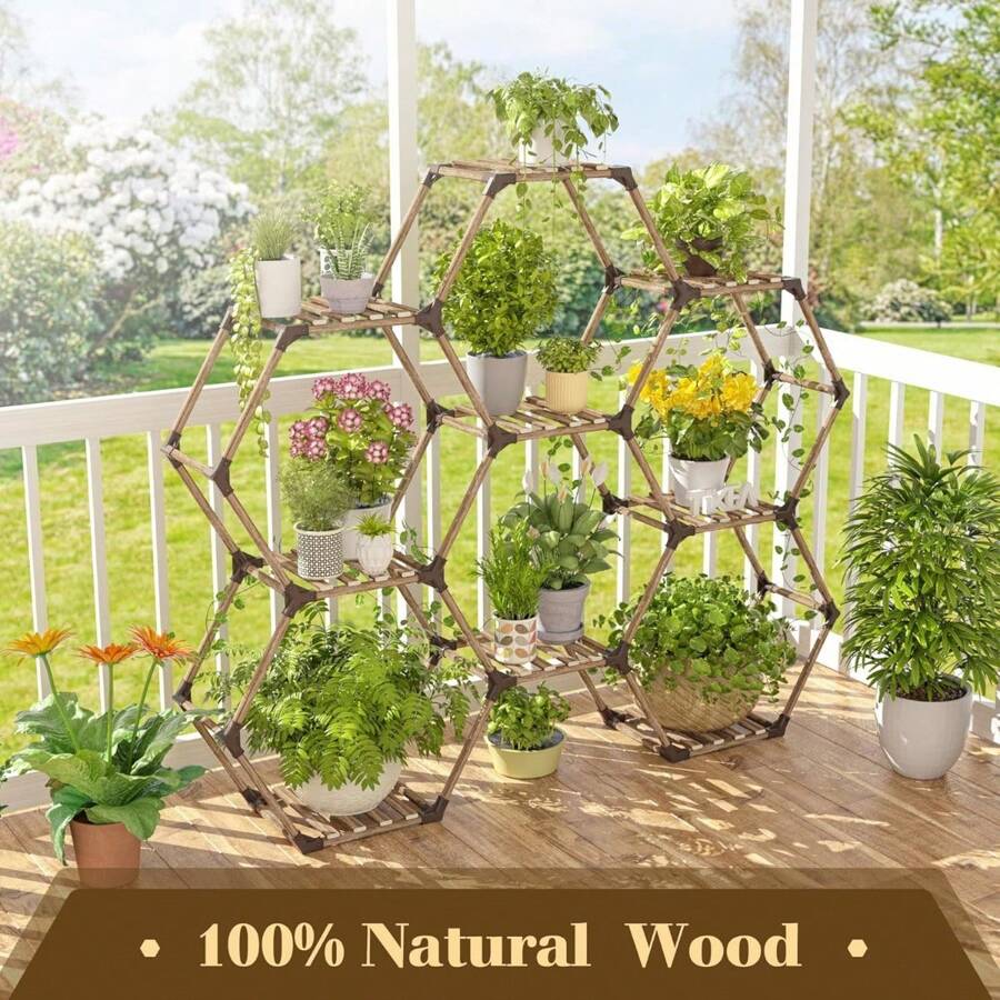 Hexagonal Plant Stand Indoor Plant Stand For Multiple Plants Outdoor ...