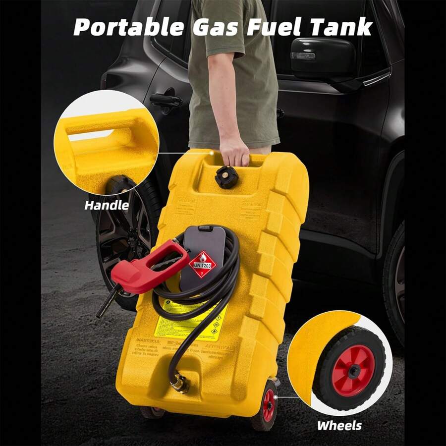 15 Gallon Fuel Caddy, Portable Gas Tank With Fluid Transfer Siphon Pump ...