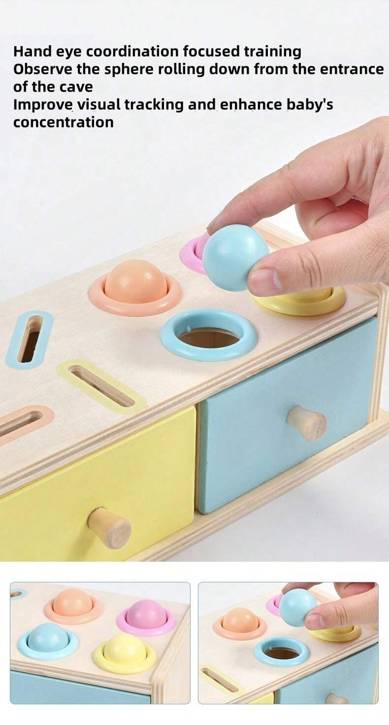 Montessori Wooden Round Drawer Permanent Target Coin Box Montessori ...