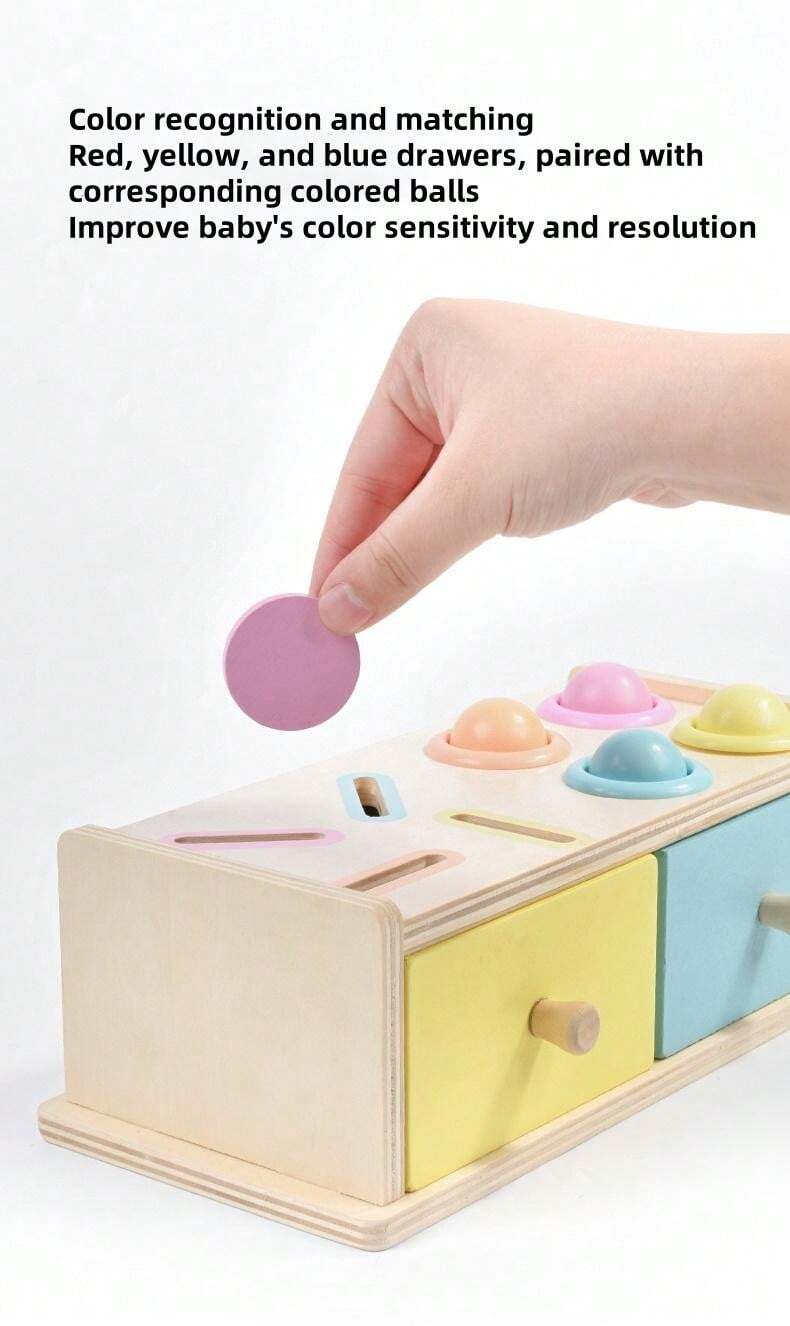 Montessori Wooden Round Drawer Permanent Target Coin Box Montessori ...