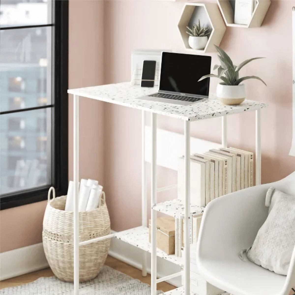 Modern Home Office Furniture With Open Storage Shelf | SHEIN USA